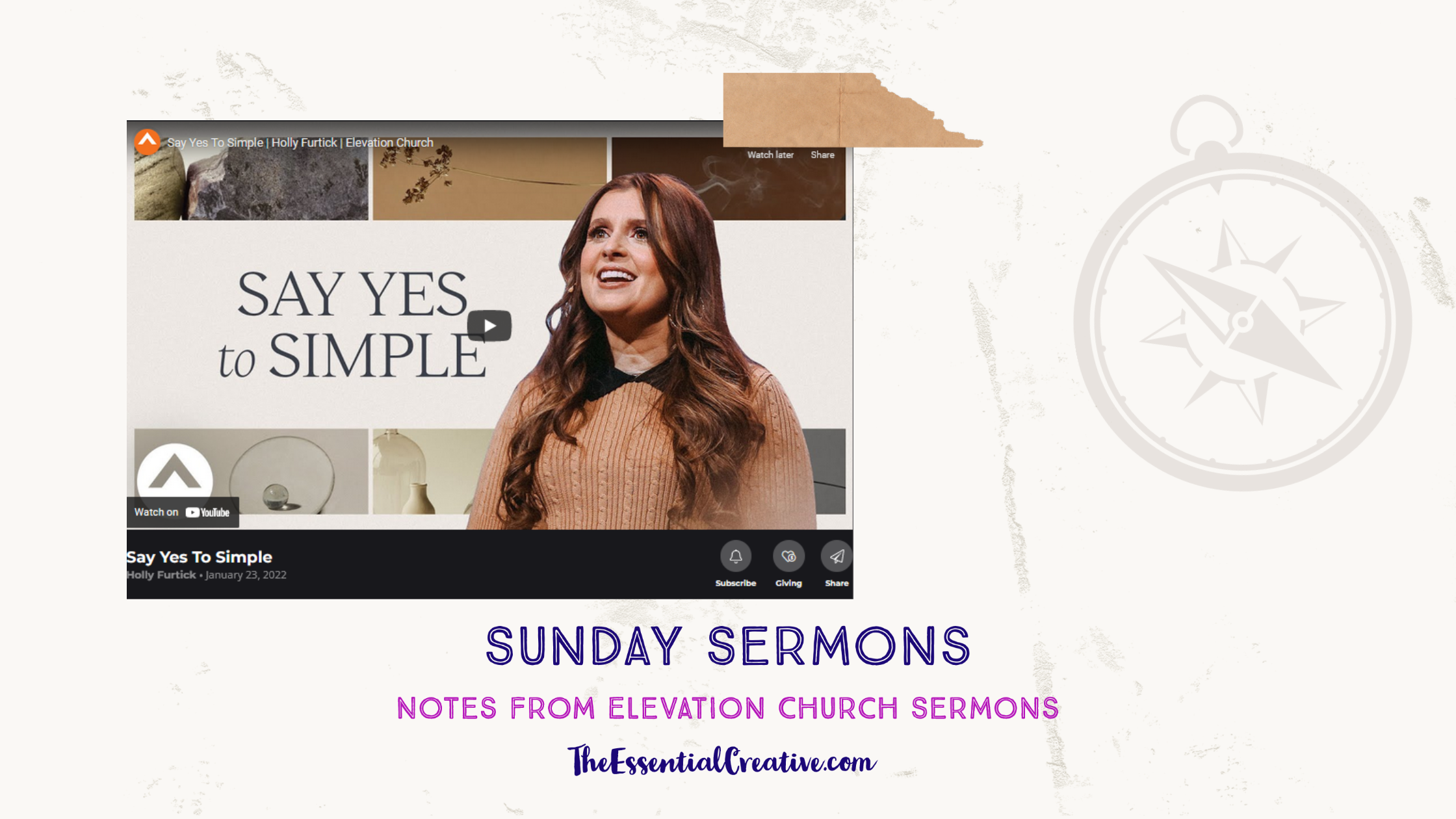 Sunday Sermons: “Say Yes to Simple” – Pastor Holly Furtick at Elevation ...